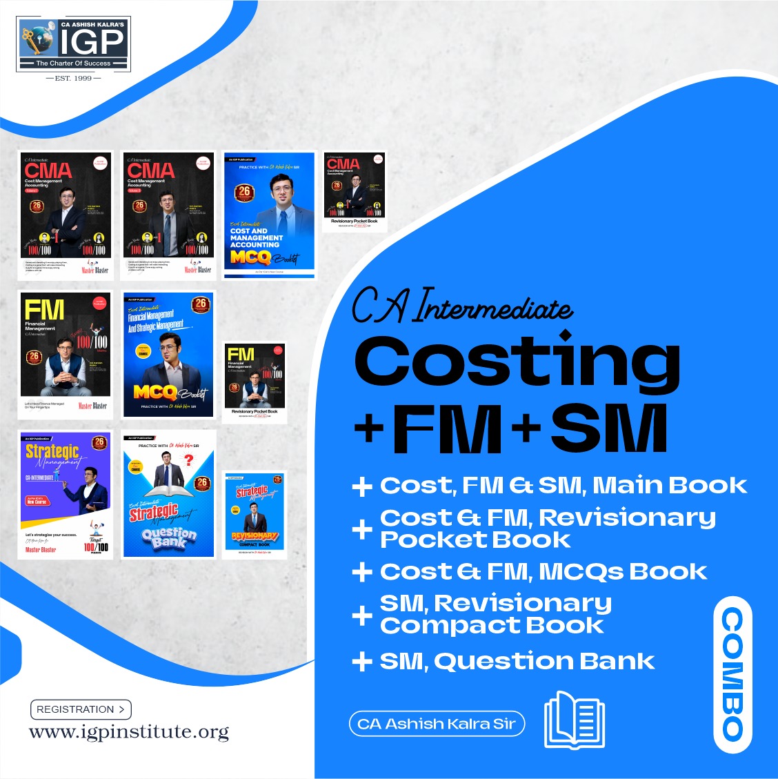 CA Inter Costing (CMA) & FM SM All Book Combo-CMA & FMSM- CA Ashish Kalra